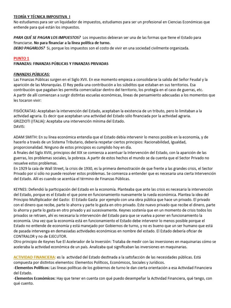 Teoría y Técnica Impositiva I | PDF | Estado (política) | Impuestos Teoría y Técnica Impositiva I | PDF | Estado (política) | Impuestos