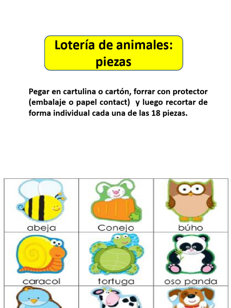 lOTERÍA DE ANIMALES | PDF