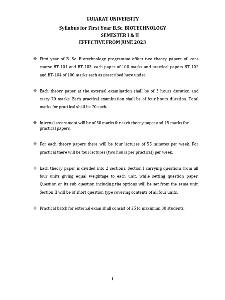 BSC Biotechnology Sem 1 2 - Core Papers - June 2023 | PDF | Cell ...