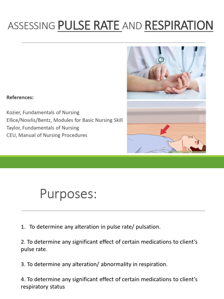 Assessing Pulse and Respiration (PR) | PDF