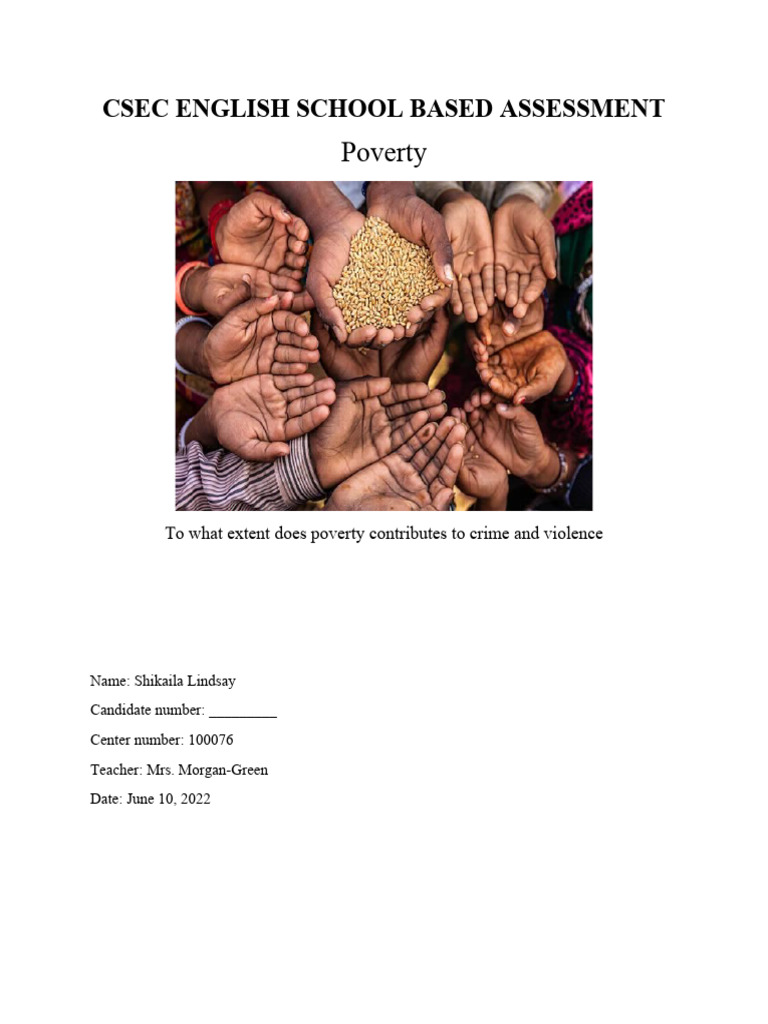 Csec English School Based Assessment | PDF | Violence | Poverty