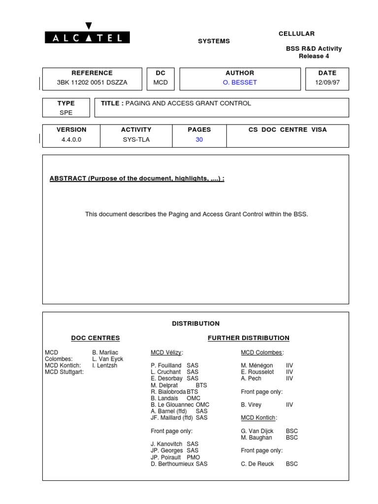 Paging and Access Grant Control | PDF | Radio Resource Management ...