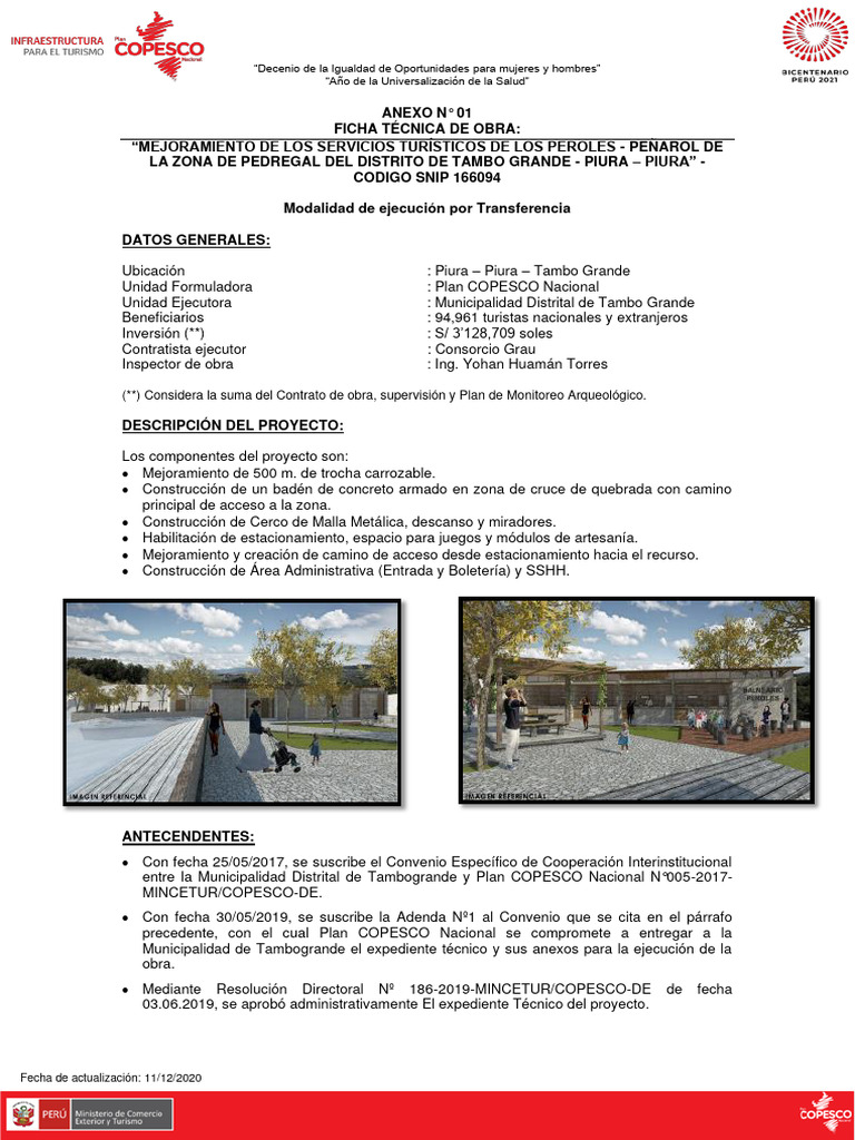 Anexo #01 Ficha Técnica Obra Pedregal | PDF