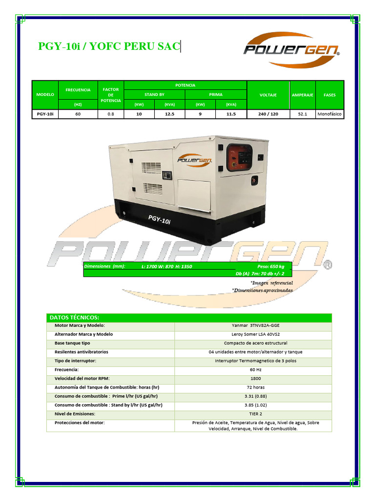 Ficha Técnica PGY-10i YOFC PERU SAC v2 | PDF
