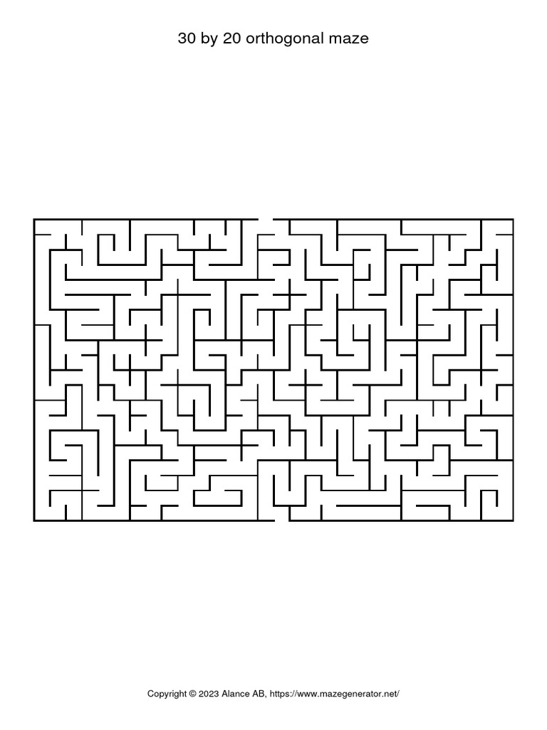 30x20 Orthogonal Maze Solution Guide | PDF