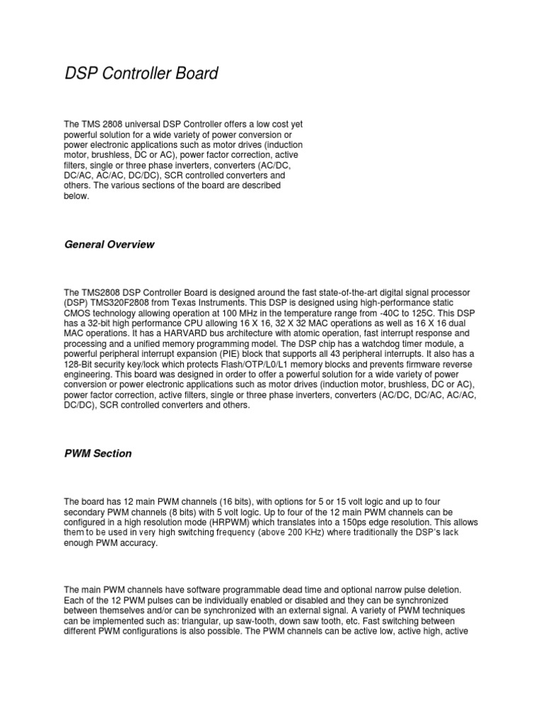 DSP Controller Board | PDF | Analog To Digital Converter | Digital ...