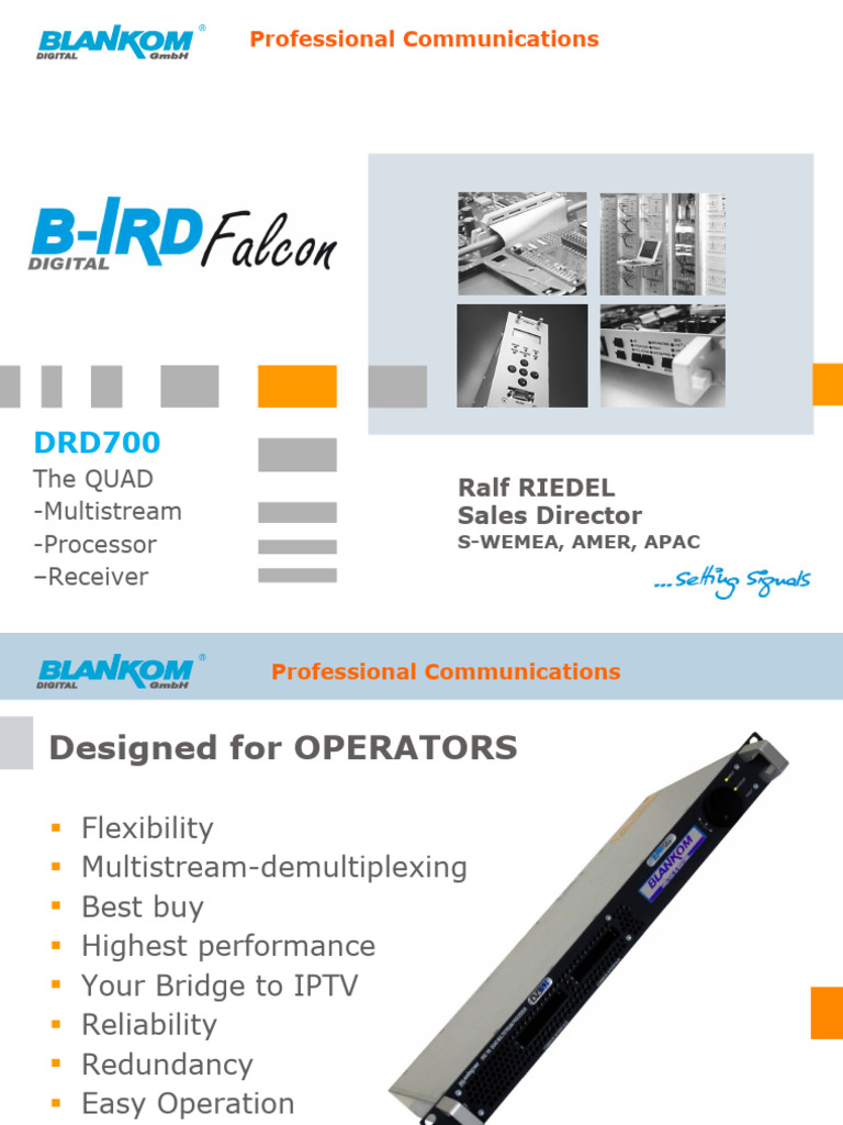 DRD700 Praesentation | Download Free PDF | Service Industries | Television Technology