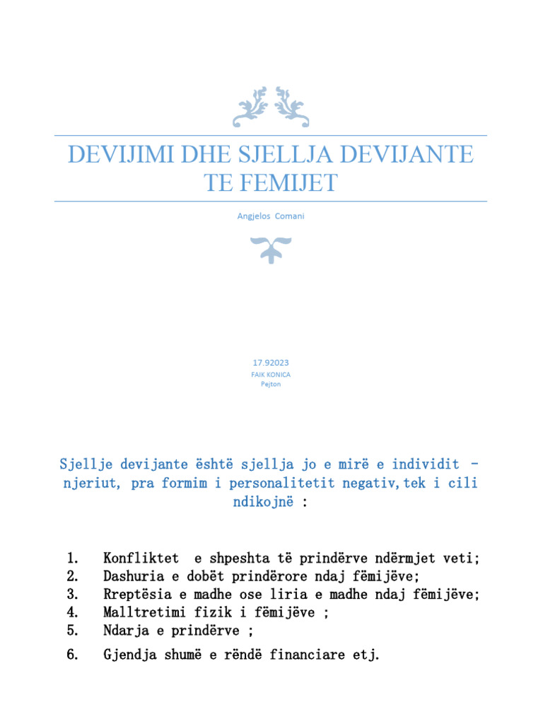 Devijimi Dhe Sjellja Devijante | PDF