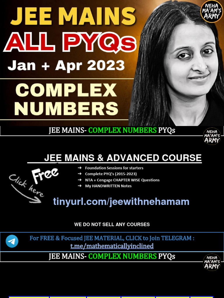 Complex Numbers JEE (Main) 2024 | PDF | Complex Number | Mathematical Structures