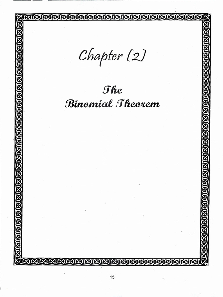 Linear Algebra - Chapter 2 - The Binomial Theorem | PDF