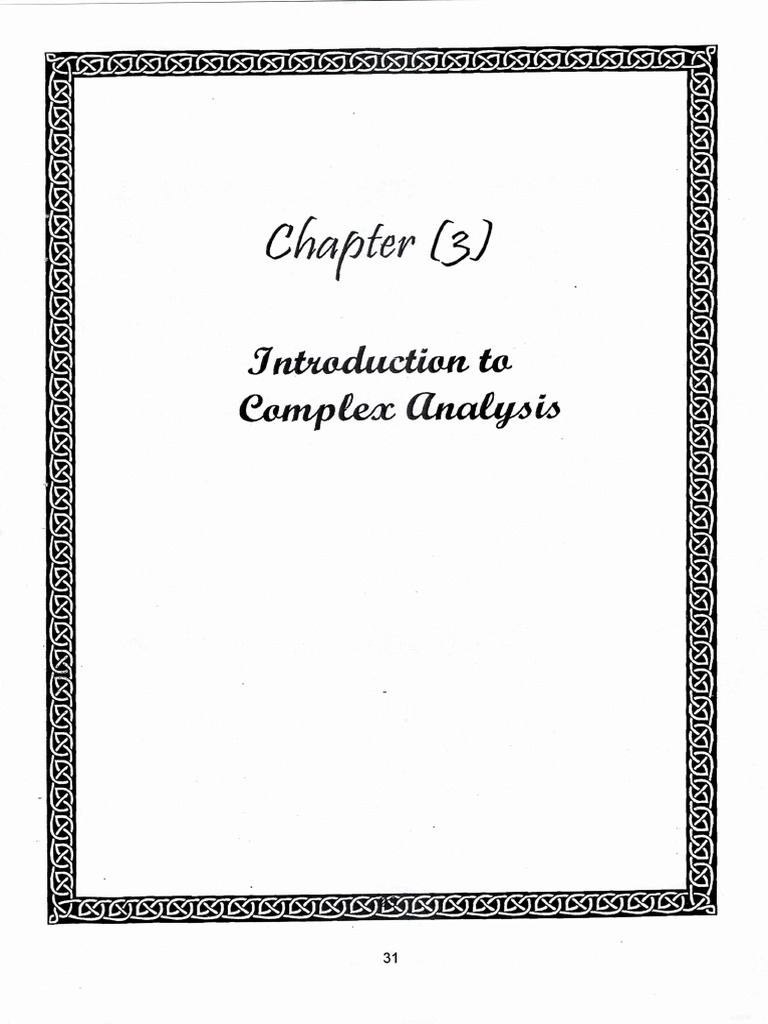 Linear Algebra - Chapter 3 - Introduction To Complex Analysis | PDF