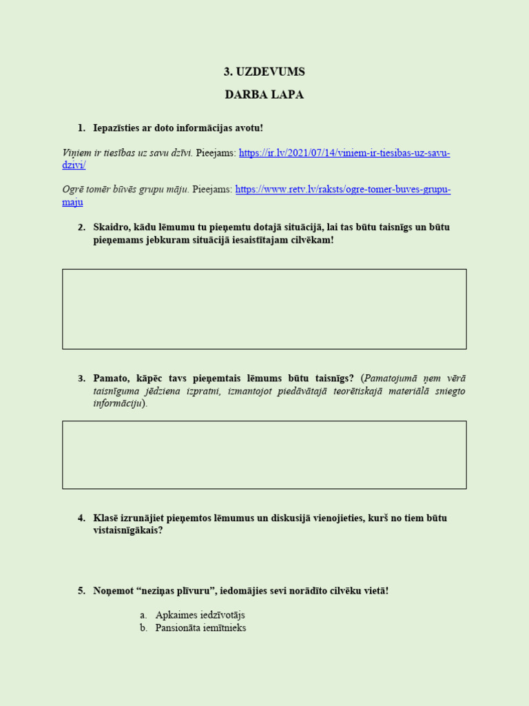 3 - Uzdevums - Darba Lapa | PDF