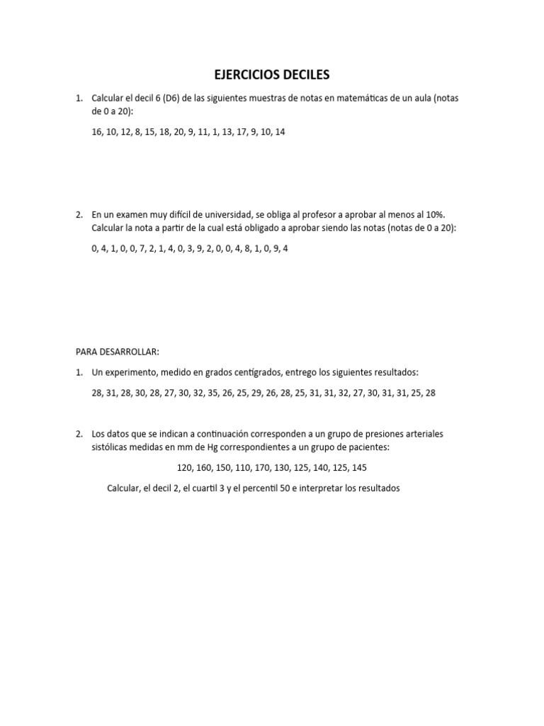 Análisis de Deciles y Cuartiles | PDF