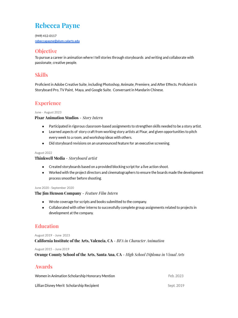 Payne-Rebecca-Resume 2023 | PDF