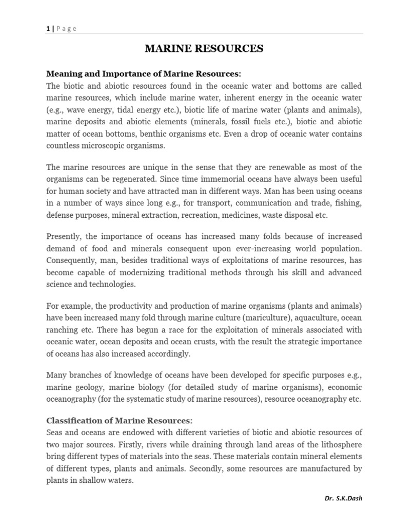 Marine Resources | PDF