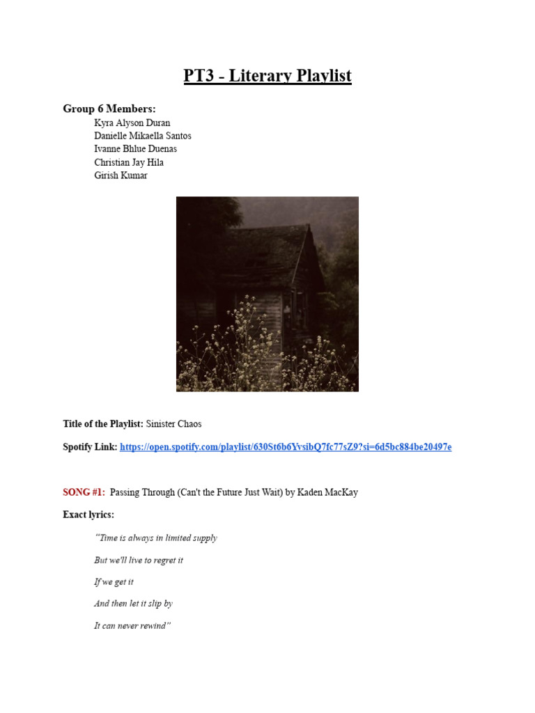 Literature Playlist | PDF | Feeling