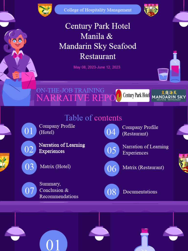 Narrative Report | PDF | Restaurants | Hotel