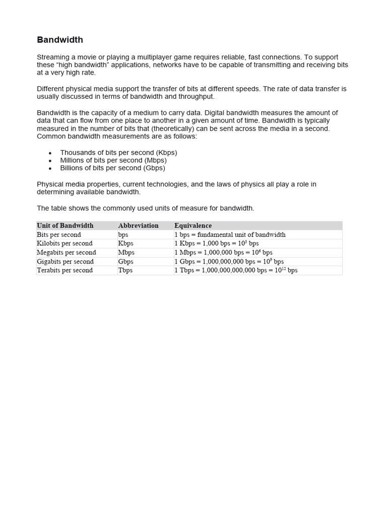 Bandwidth | PDF