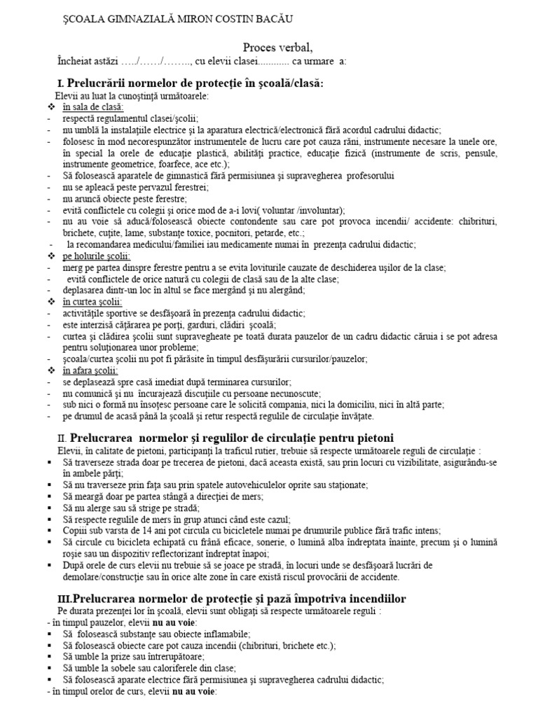 PROCES VERBAL PSI - CLASA[1] | PDF