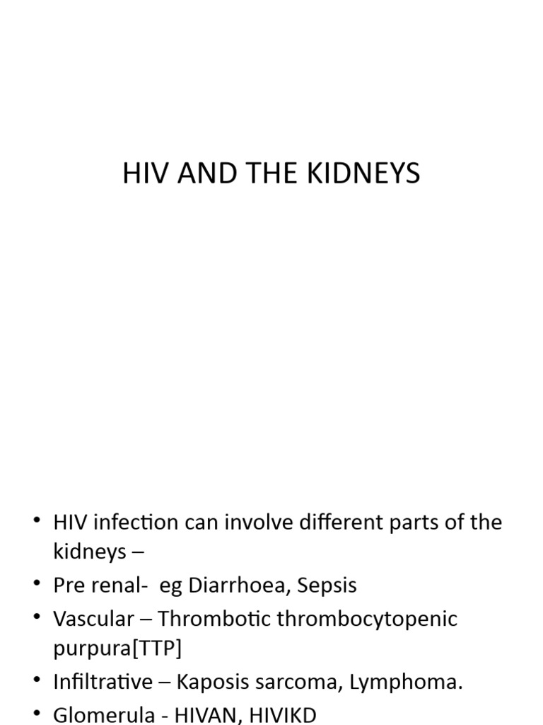 Hiv and The Kidneys | PDF | Hiv | Chronic Kidney Disease