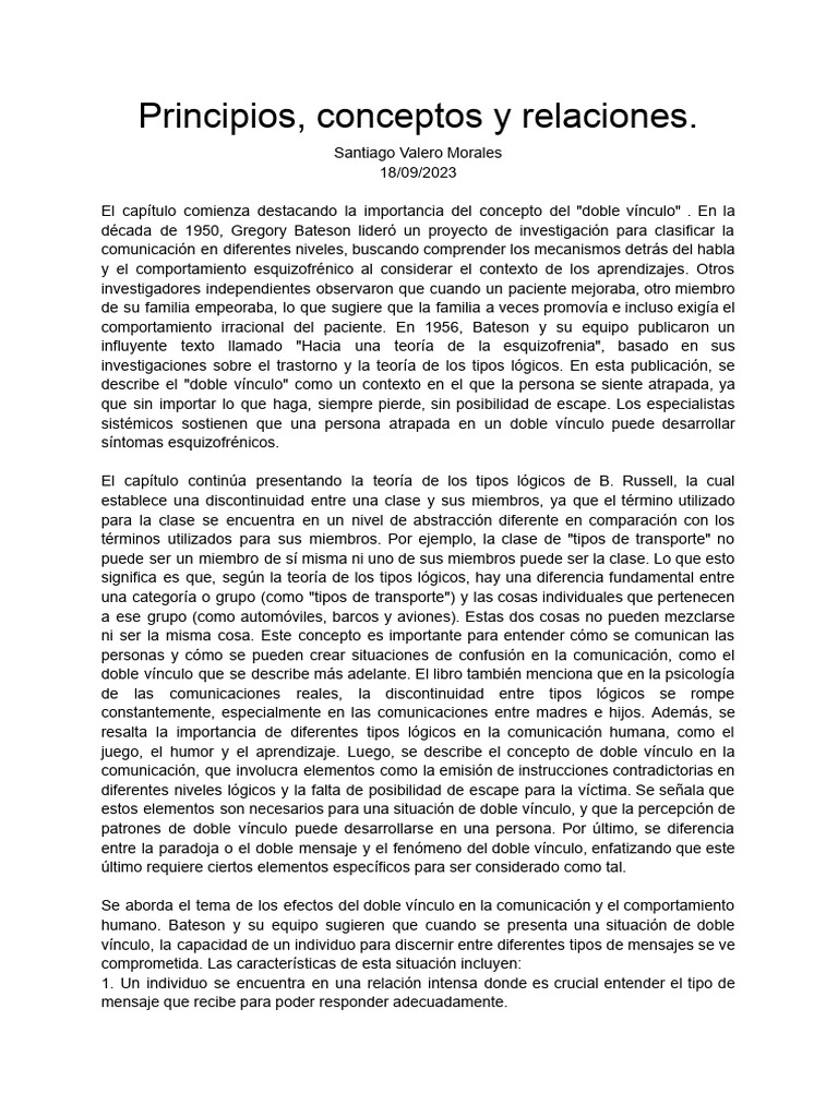 Principios, Conceptos y Relaciones | PDF | Comunicación | Esquizofrenia