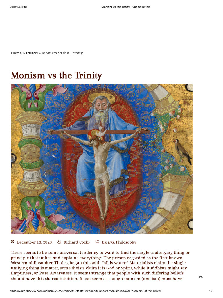 Monism Vs The Trinity - VoegelinView | PDF | Monism | Soul