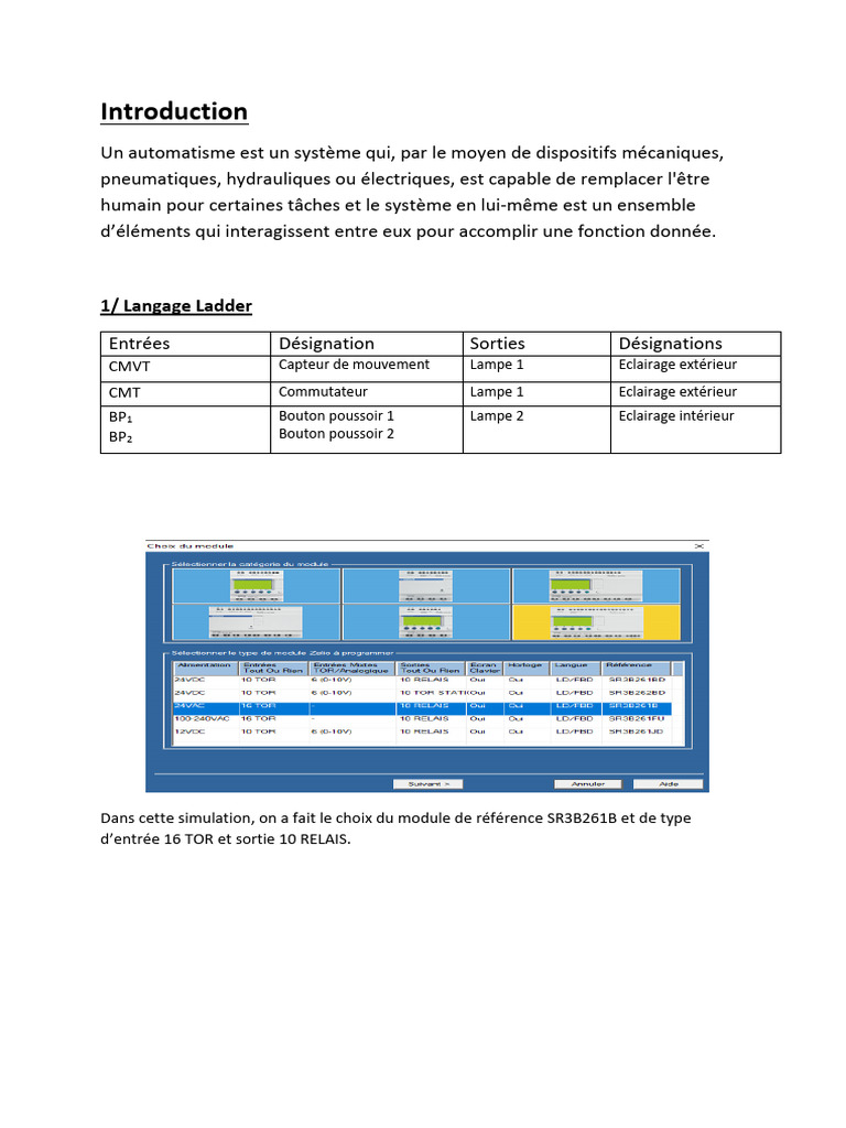 Automatisme : Programmation en LD et FBD | PDF
