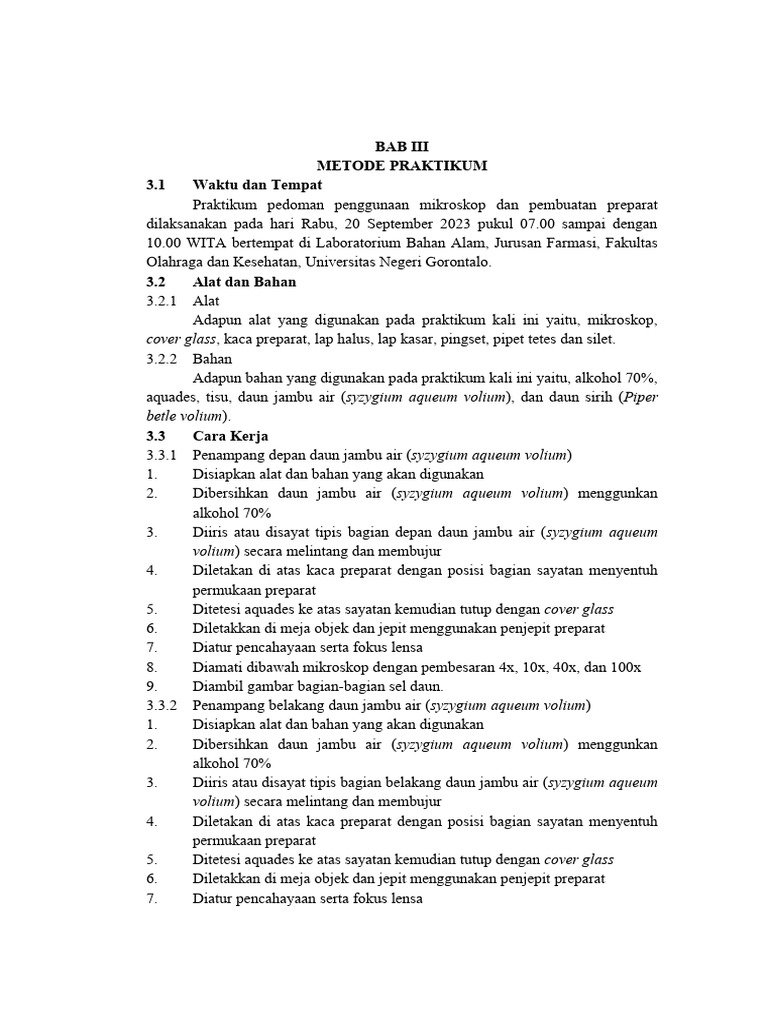 LAPRAK BOTANI Mey | PDF | Sains & Matematika