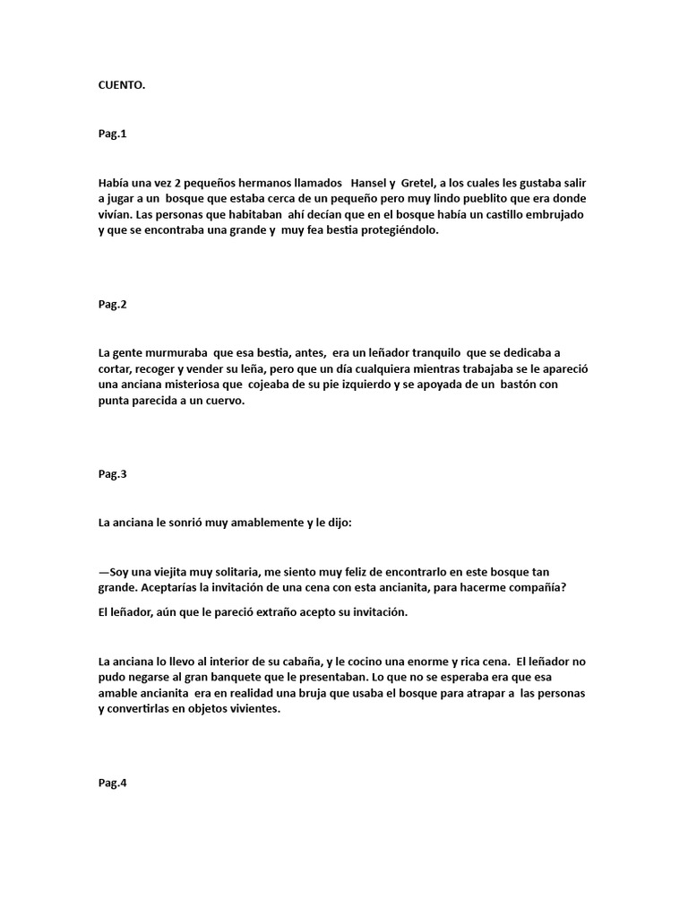 Hansel y Gretel en El Castillo Embrujado o El Castillo Embrujado | PDF