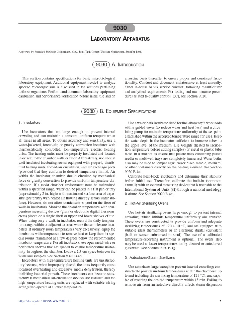 9030 Laboratory Apparatus | PDF