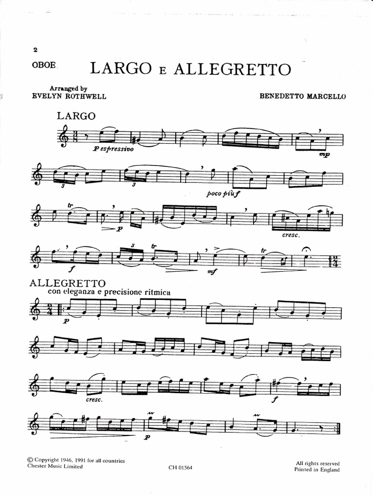 Largo y Allegretto B. Marcello - 0002 | PDF