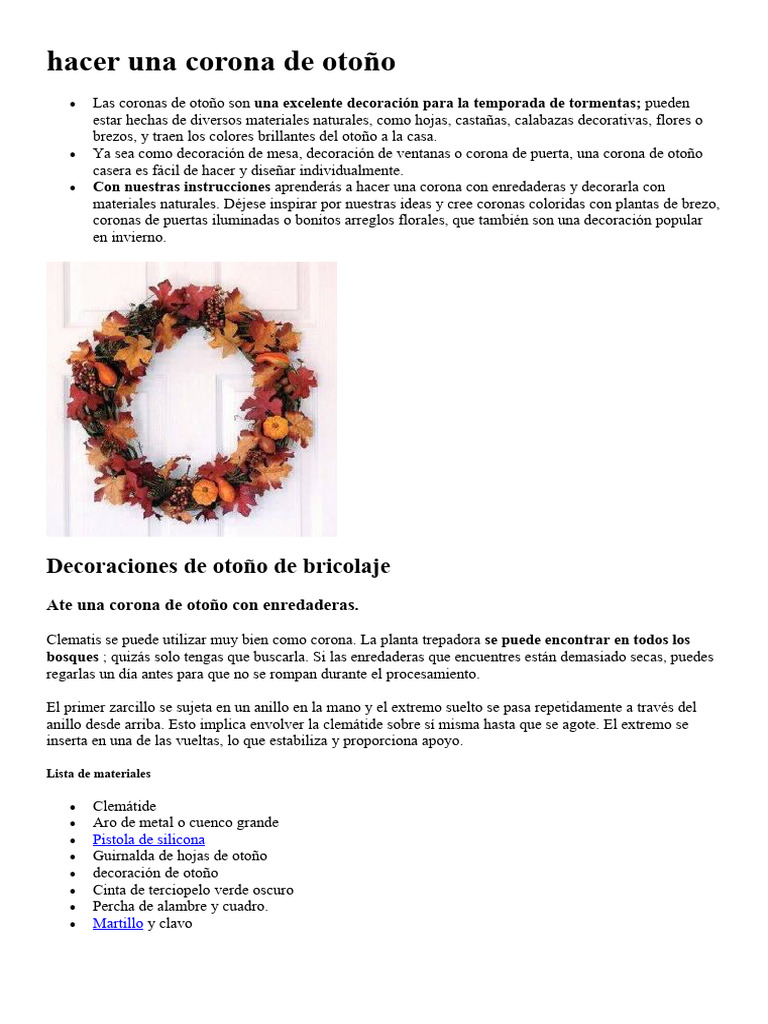 Hacer Una Corona de Otoño | PDF