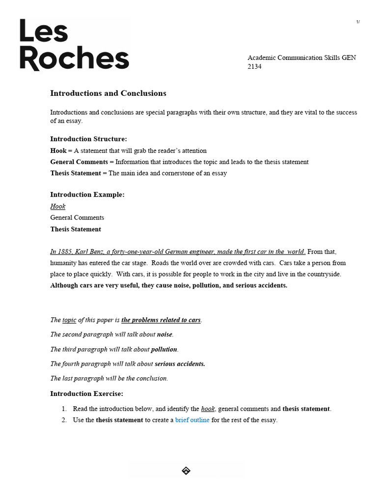 Introductions and Conclusions | PDF | Essays | Car