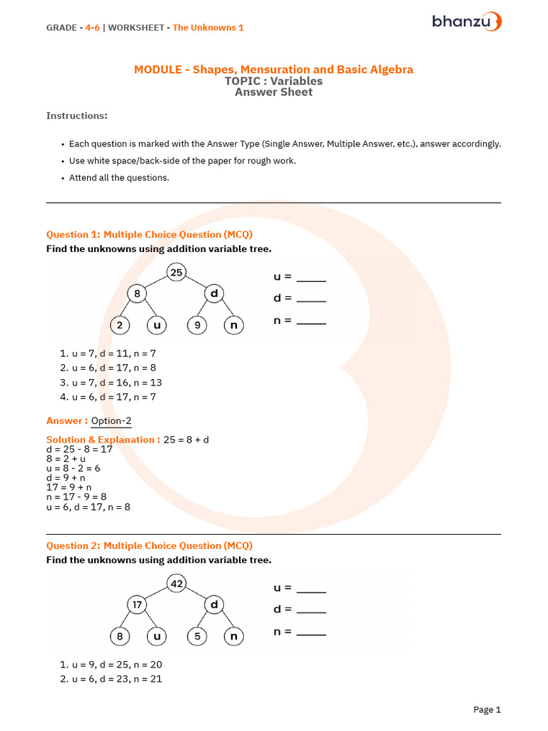 Class 4 Mental Maths WS | PDF | Multiple Choice | Mathematics