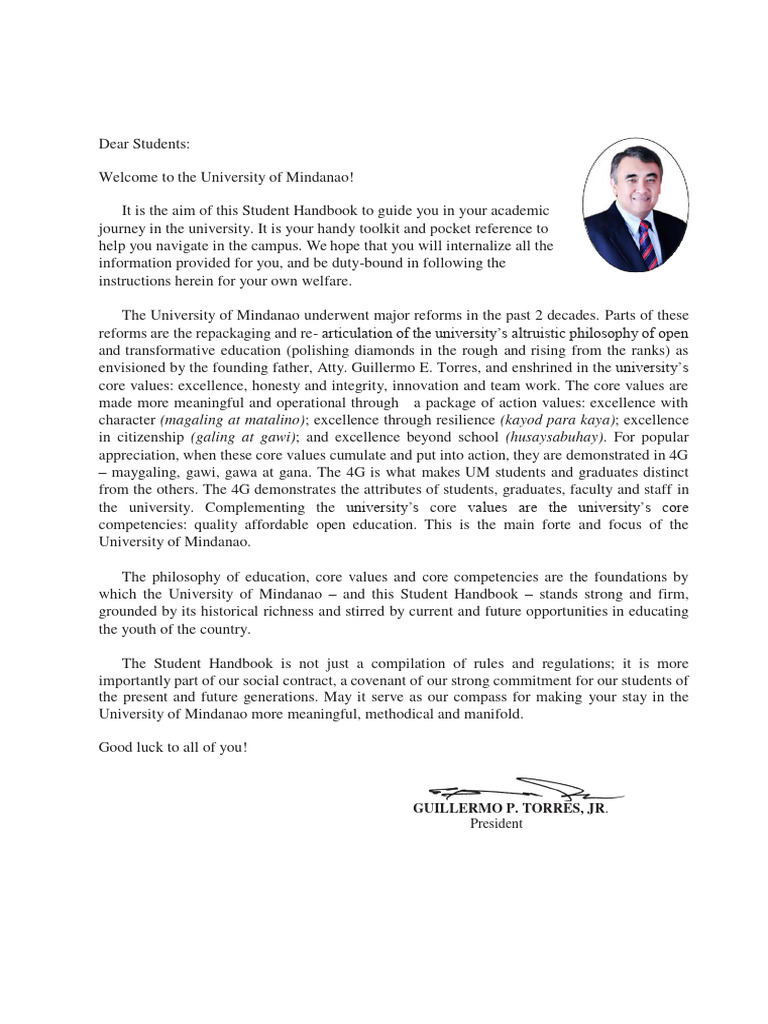 UM Student Handbook | PDF