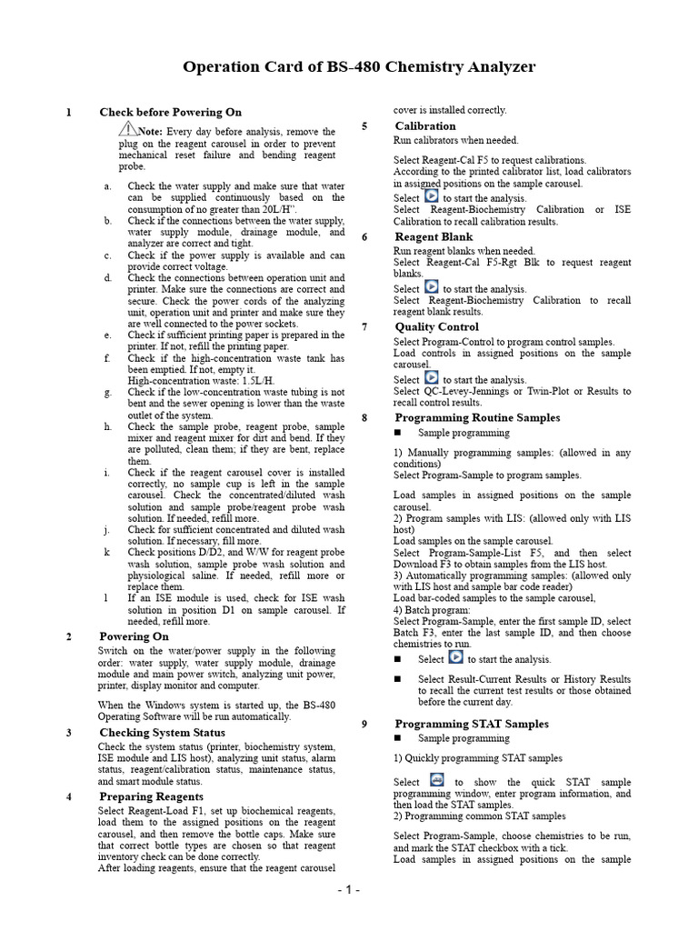 BS-480 Operation Card V1.0 en | PDF