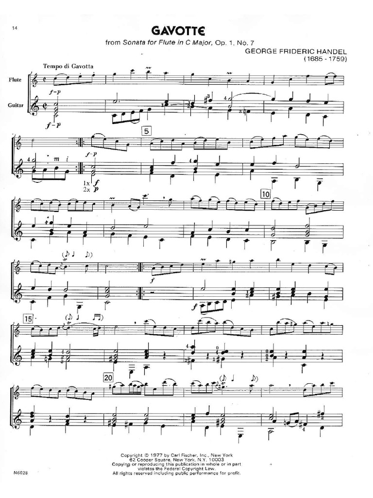 Gavotte (Handel) (Guitar & Flute) | PDF