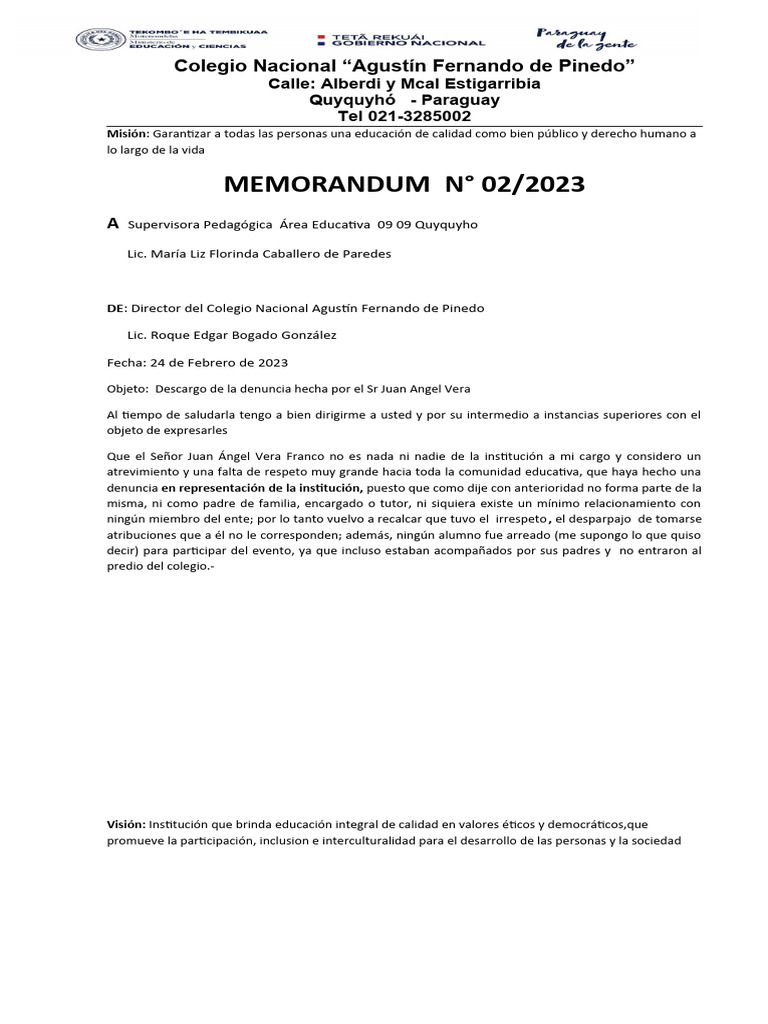 Memo 2 | PDF
