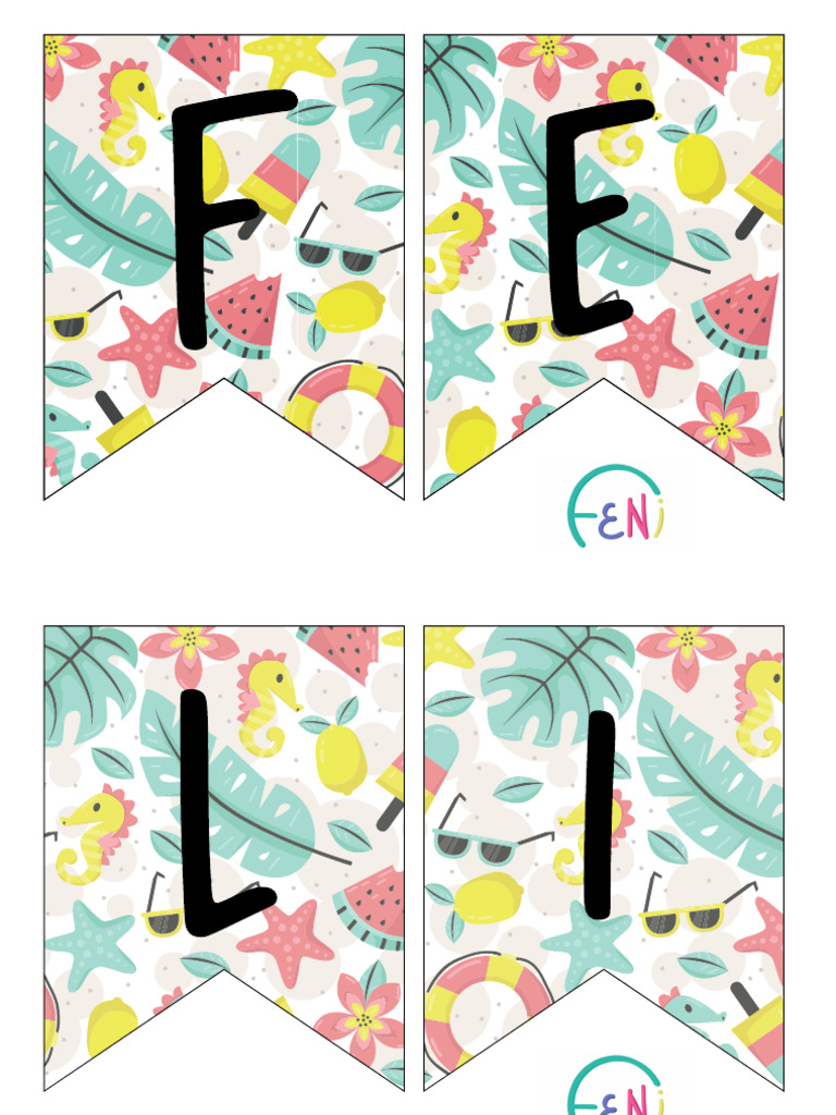 Banderines Felices Vacaciones | PDF