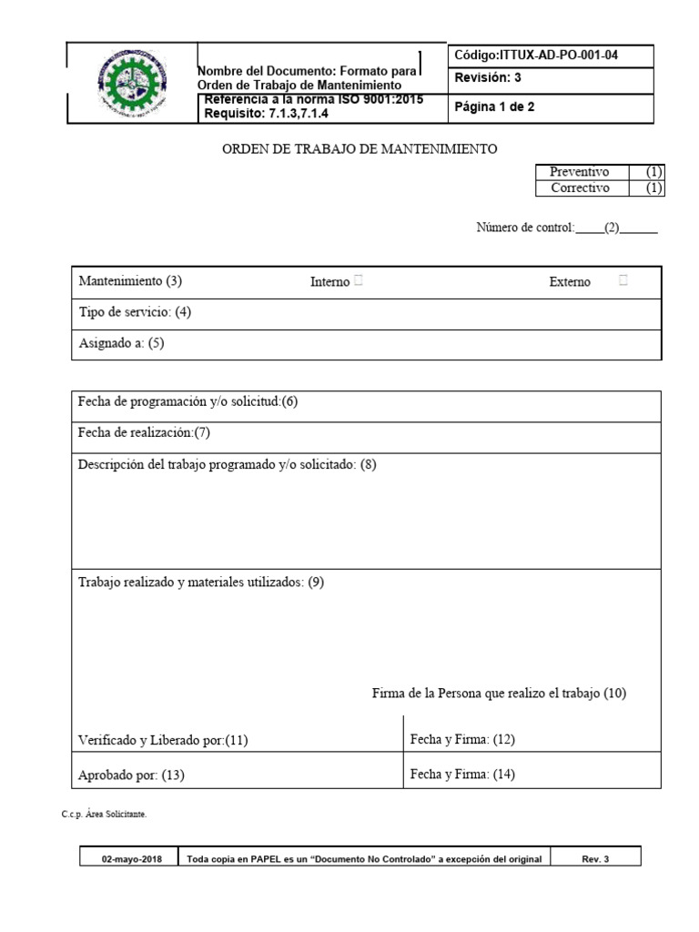 Orden de Trabao | PDF | Finanzas y dinero | Informática