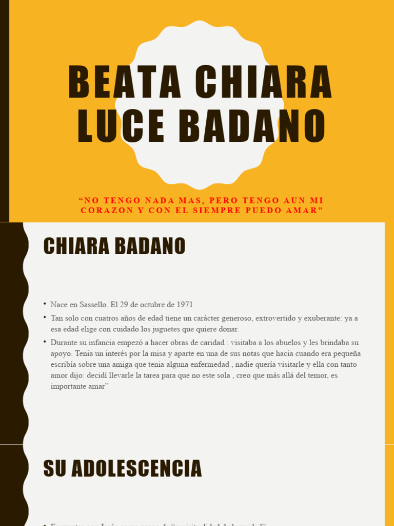 Milagro de la Beata Chiara Badano | PDF | Religión y espiritualidad