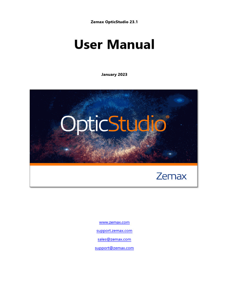 OpticStudio UserManual en | PDF | Optics | Atomic