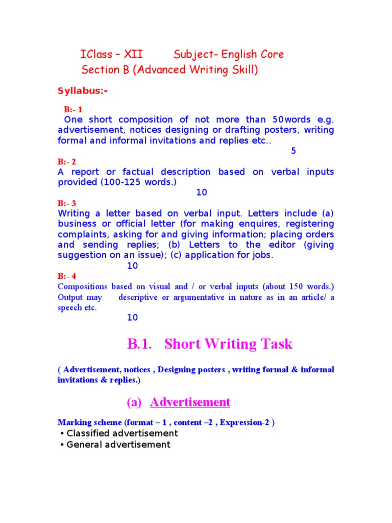 Advertisement and Notice Writing Guide | PDF | Advertising