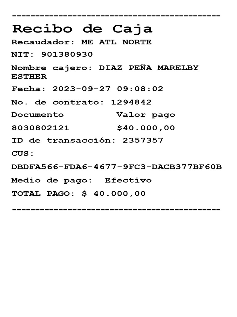 Recibo de Caja | PDF