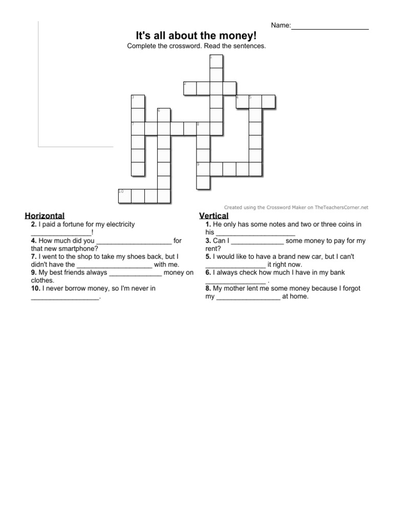 Crossword Money | PDF