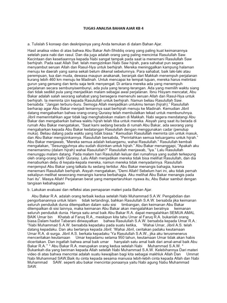 Tugas Analisa Bahan Ajar KB 4 | PDF