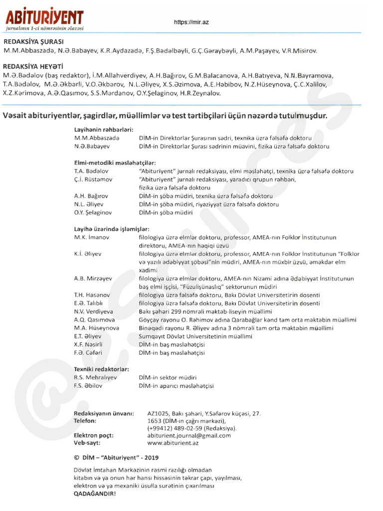 Edebiyyat Test Toplusu Mir | PDF
