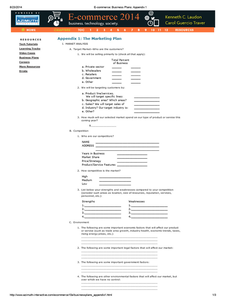 E-Commerce - Business Plans - Class Notes | PDF | Pricing | Market ...