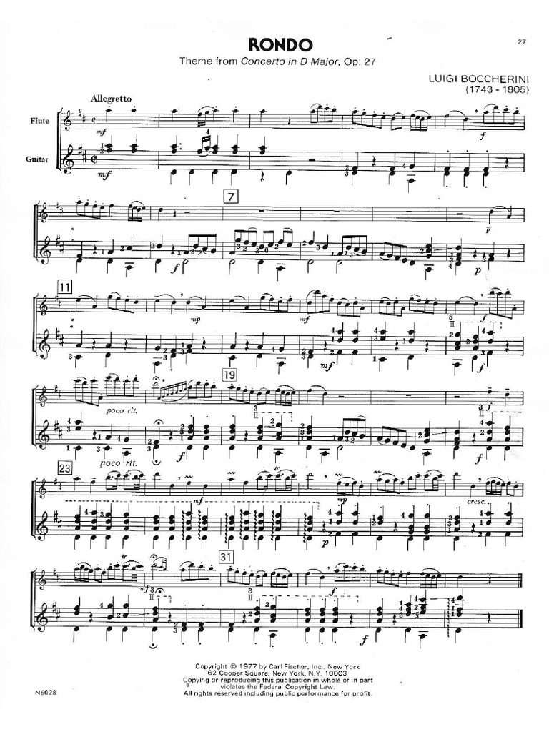 Rondo (Boccherini) (Guitar & Flute) | PDF
