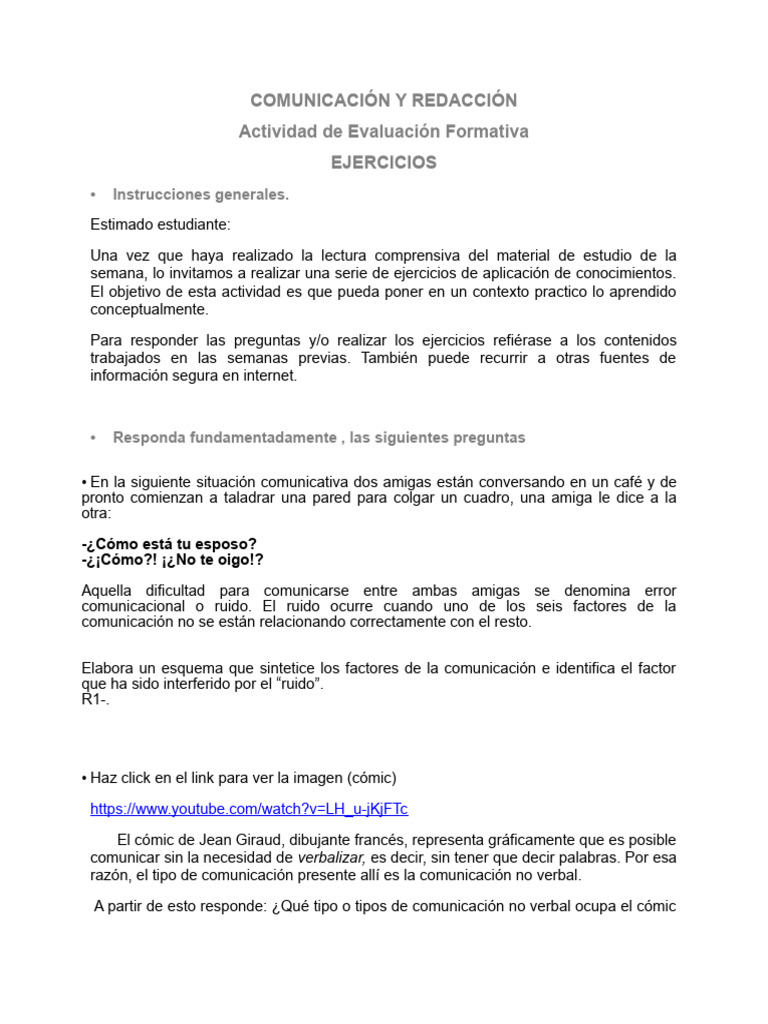 Ejercicio Lenguaje Comunicacional | PDF